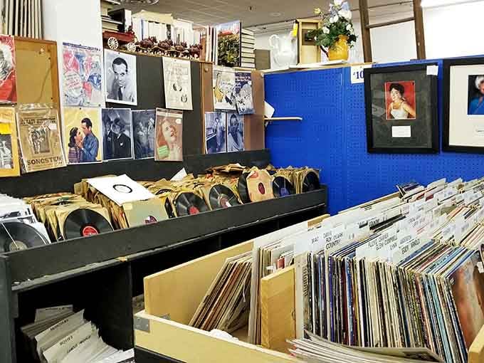 Sinatra, Elvis, and countless crooners wait patiently in bins for someone to spin them once more.