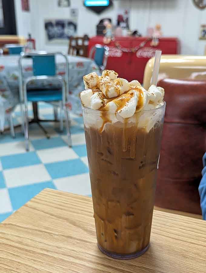 An ice cream float served in a proper glass, reminding us that presentation matters even for simple pleasures.