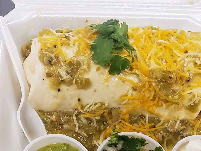 They're not just a sub shop, this breakfast burrito smothered in green chile proves Tommy's knows how to do Colorado right.
