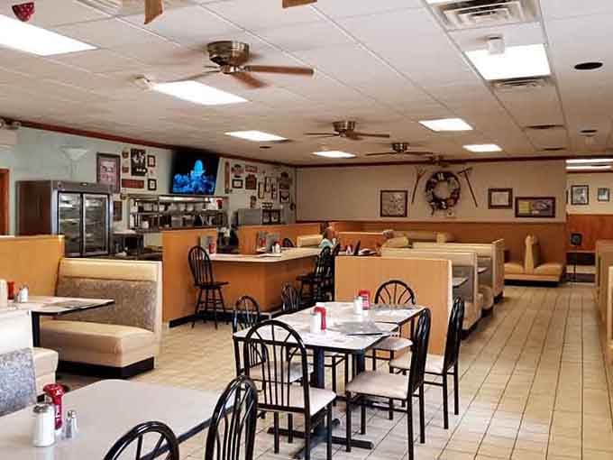 Booths and tables ready to host everything from solo coffee contemplation to family breakfast celebrations and everything between.