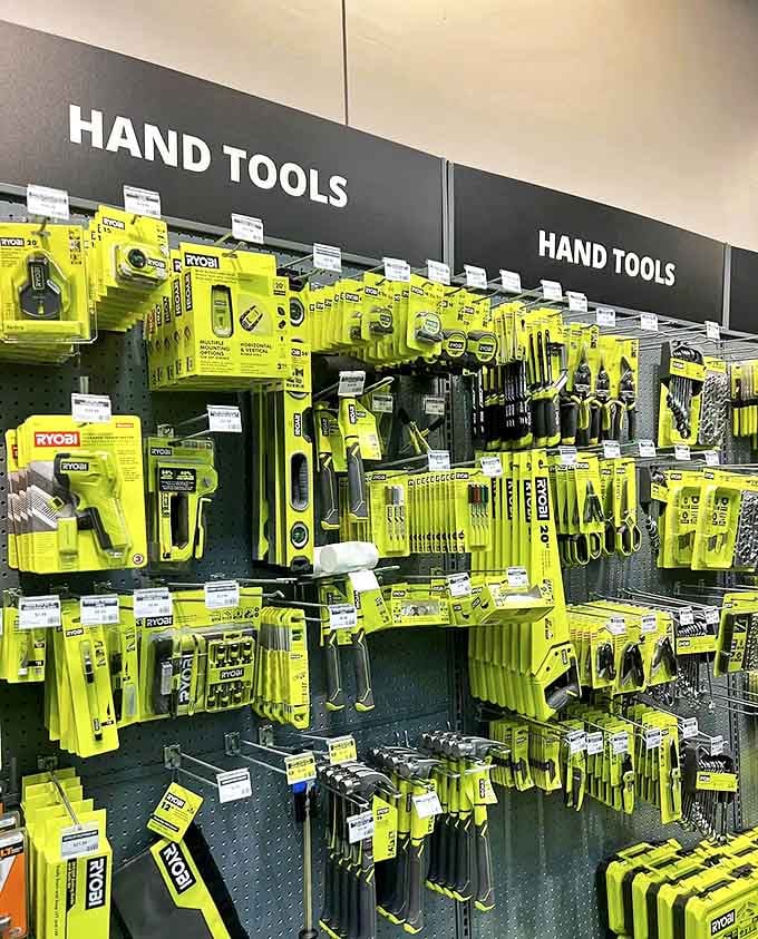 The Ryobi section: where Wisconsin DIYers come to dream and spouses come to negotiate. "But honey, it's 40% off the regular price!"