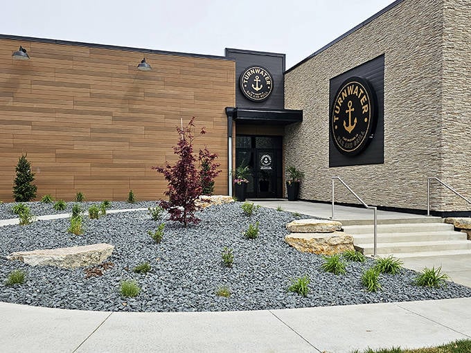 Turnwater Bar and Grill's modern exterior hints at the contemporary dining experience waiting inside this riverside establishment.