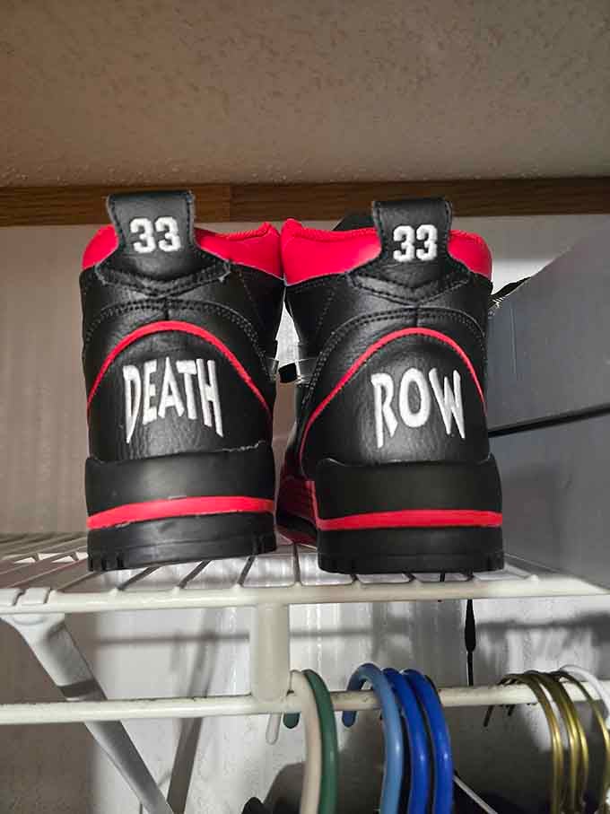 Death Row Records shoes bringing serious vintage street cred to anyone brave enough to rock this bold statement.