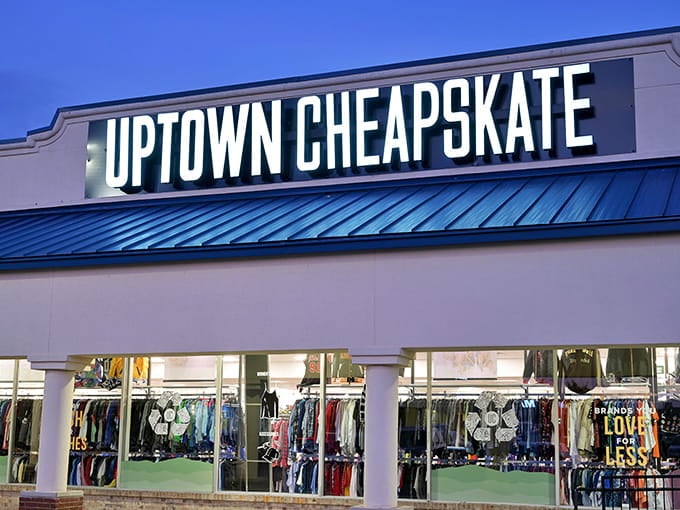 Even the exterior screams "come spend less money," which is honestly the best invitation you'll get all week long.