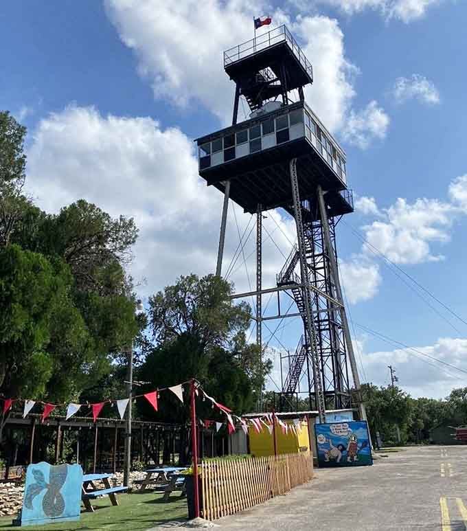 That observation tower stands 110 feet tall, offering views that make the climb worth every single step you'll feel tomorrow.