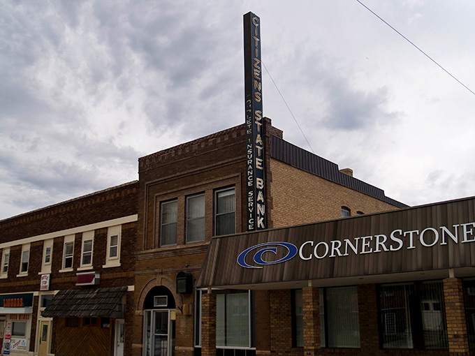 The historic Citizens State Bank building stands tall as a reminder that in small towns, institutions are built to last.