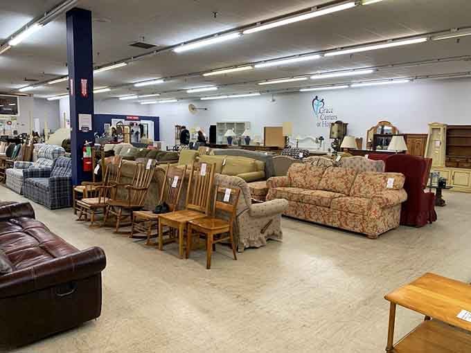 Furniture showroom or time machine? This collection of sofas, chairs and tables spans decades of design trends waiting for second acts.