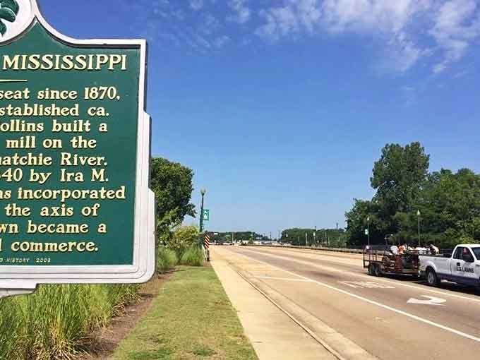 A historical marker stands sentinel at the town's edge, reminding visitors that New Albany's story began long before Instagram-worthy downtown renovations.