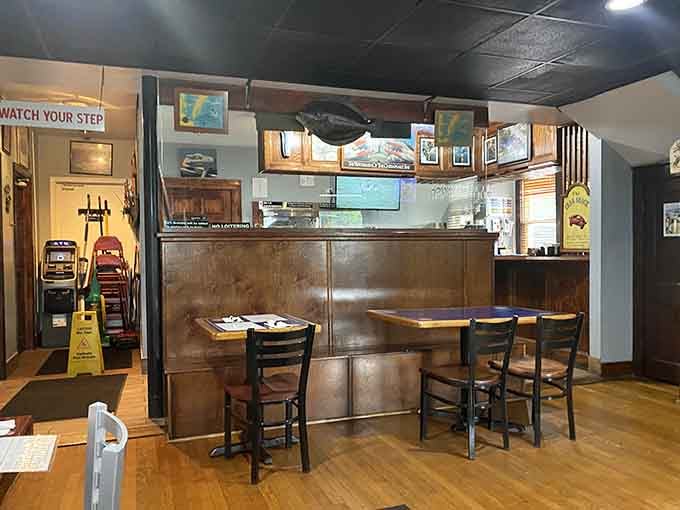 No-nonsense seating with a side of maritime charm&mdash;exactly the kind of place where memorable meals happen without pretension.