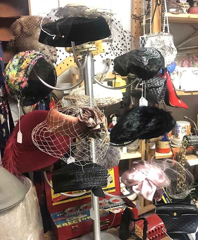 Vintage hats with veils and sequins recall when getting dressed meant making a statement worth remembering.