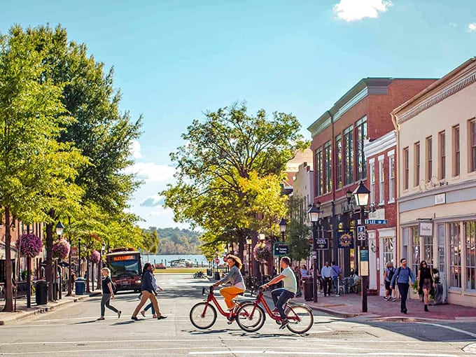 Tree-canopied streets lead to downtown shops where shade and history make summer strolls absolutely delightful and refreshing.