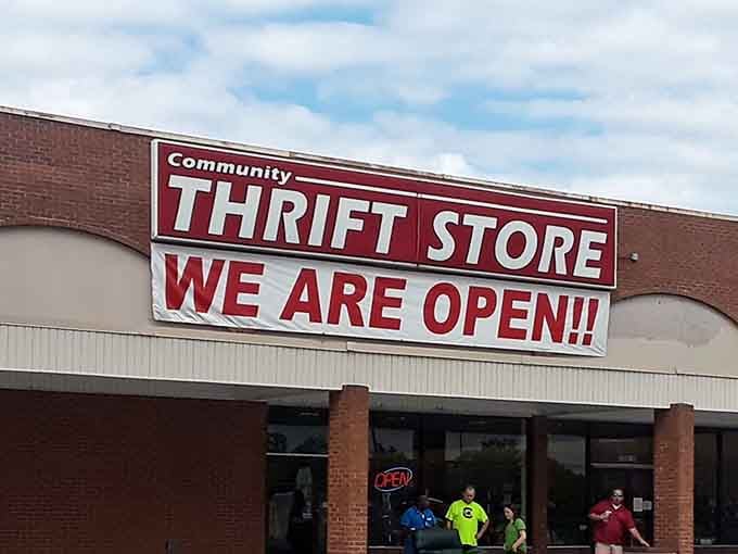 The enthusiastic "WE ARE OPEN" banner practically shouts its excitement to welcome eager shoppers inside.