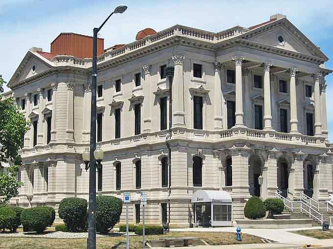 Marion's courthouse commands respect like a wise elder watching over generations of Hoosier families.