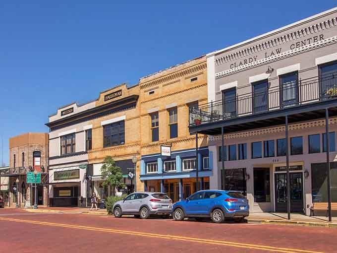 Elegant storefronts with ornate details showcase downtown's commitment to preserving architectural heritage with pride and care.