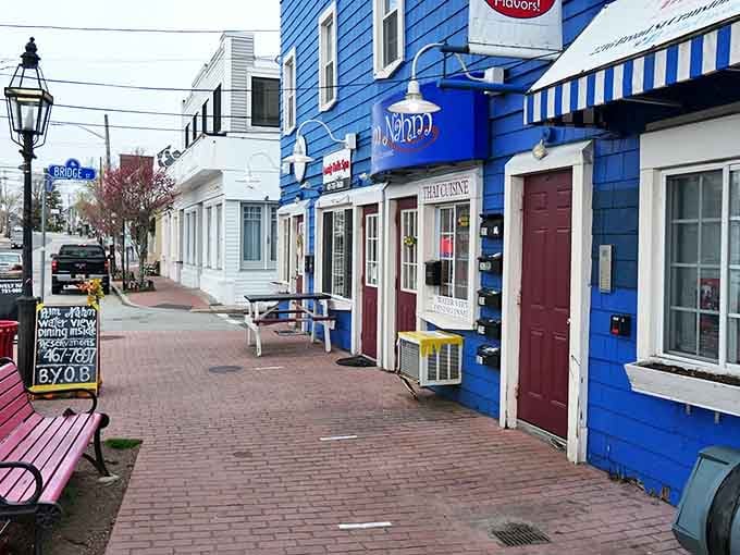 Pawtuxet Village's colorful storefronts and brick walkways create the perfect setting for a leisurely afternoon shopping adventure.