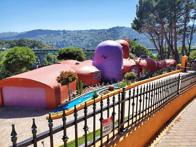 Yabba-dabba-doo meets modern architecture in this prehistoric paradise that makes commuting more colorful.