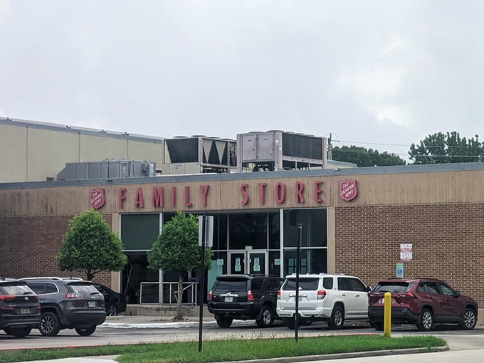 The classic brick facade and manicured landscaping give this Salvation Army location an unexpectedly welcoming, almost homey appearance.