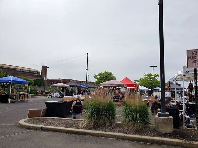 Colorful tents dot the urban landscape like a carnival arrived specifically to brighten your weekend with unexpected discoveries.