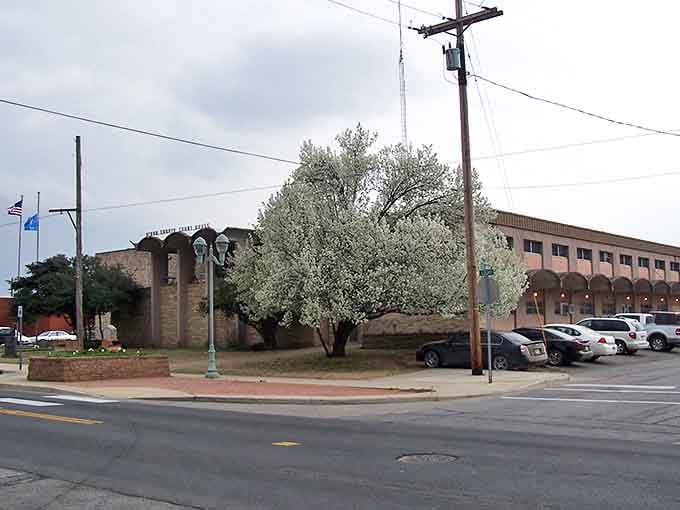 Downtown's historic structures frame streets where spring trees bloom and parking meters don't eat quarters like slot machines.