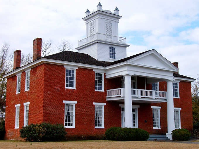 This stately red brick building in Camden showcases the architectural grandeur that graces many of Alabama's historic small towns.