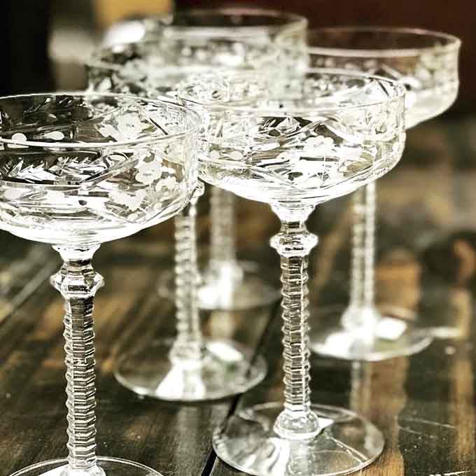 Crystal stemware catches the light beautifully, fancy enough for celebrations without the heart-stopping retail price tag attached.