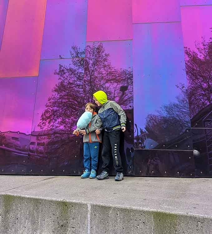 Reflective surfaces turn playtime into an art installation where kids become part of the masterpiece itself.