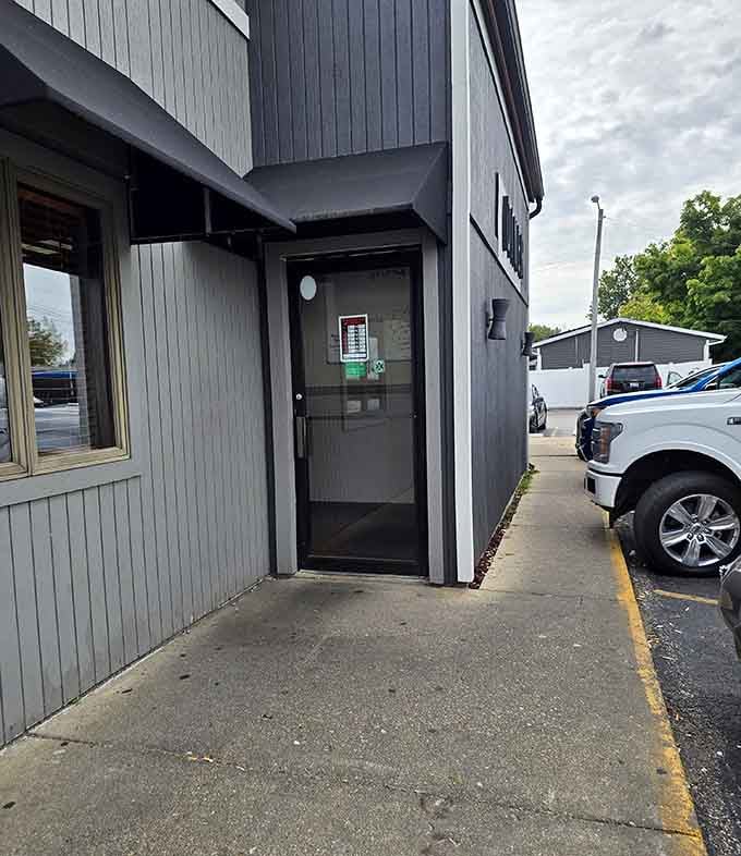 The entrance welcomes you into a world where breakfast is taken seriously and served generously.