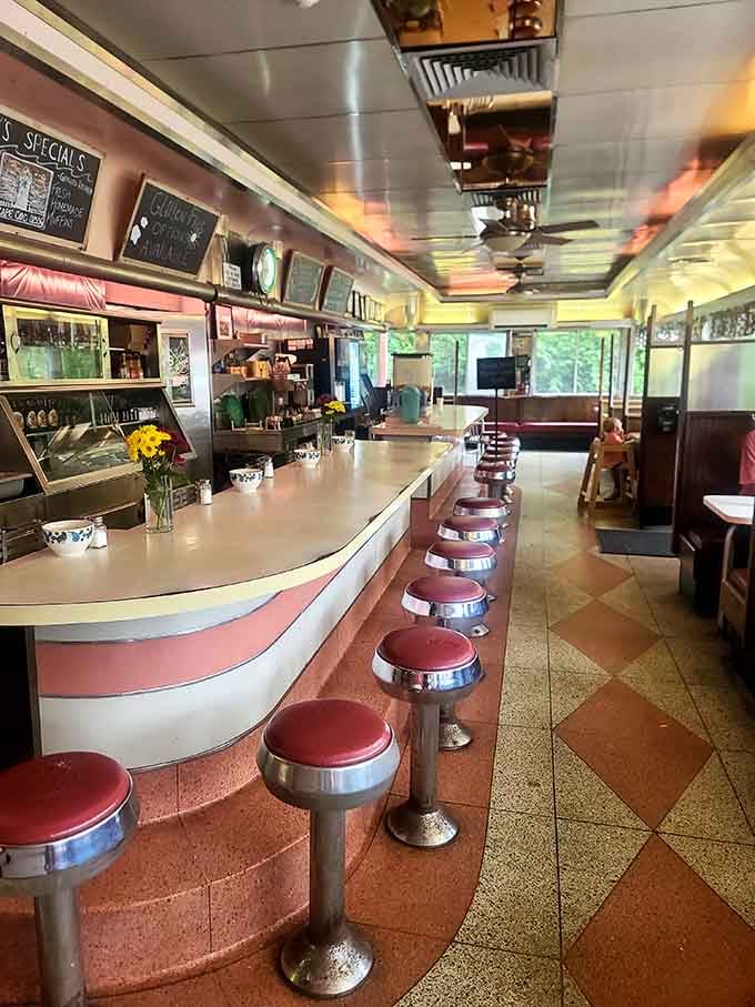 Counter seating where you can watch the magic happen, chat with strangers, and remember when diners were America's living rooms.