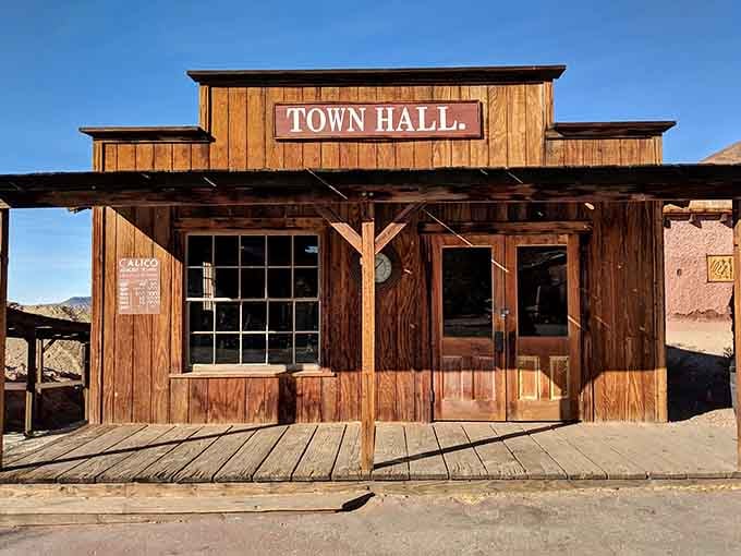Town Hall stands as the community's heart, where important decisions once shaped this frontier settlement's future.