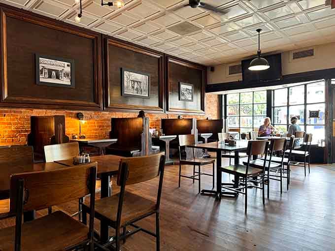 Sunlight streams through windows onto wooden tables where generations have gathered to share meals and make memories together.