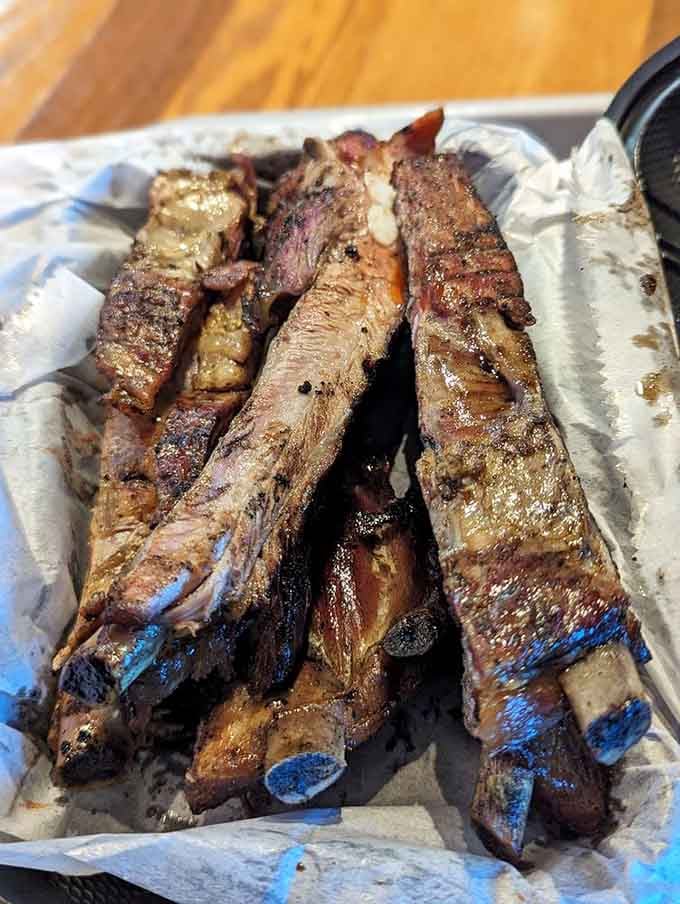 These pork ribs showcase serious char and fall-off-the-bone tenderness that'll have you gnawing every last delicious bit.