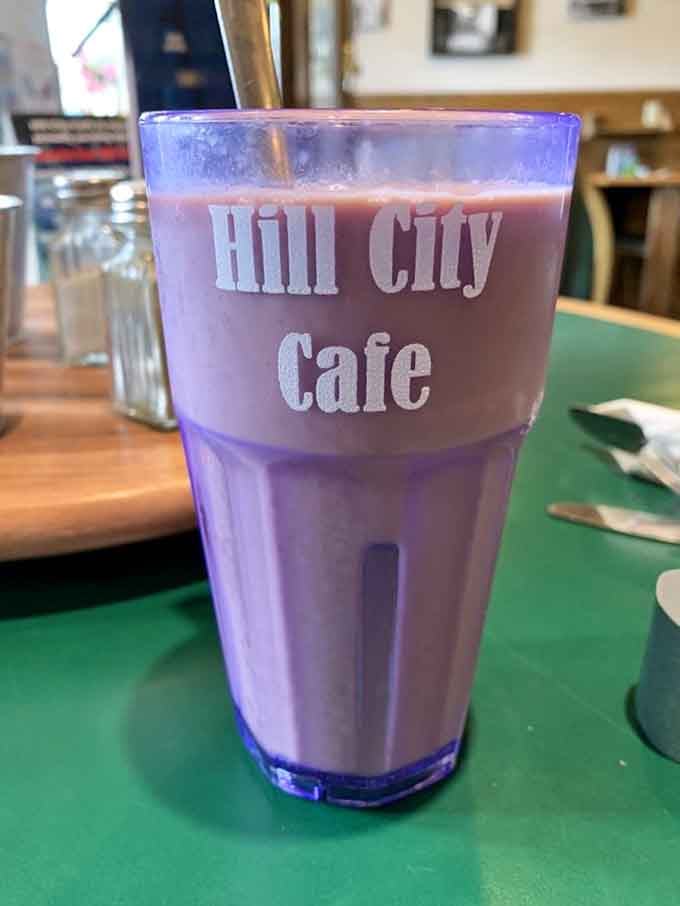 This isn't just chocolate milk&mdash;it's a purple-hued proclamation of local pride, served in a glass tall enough to hold your childhood memories.