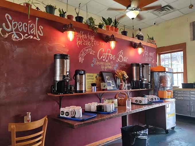 Pull up a barstool and settle in for breakfast at the bar, because normal seating arrangements are overrated anyway.