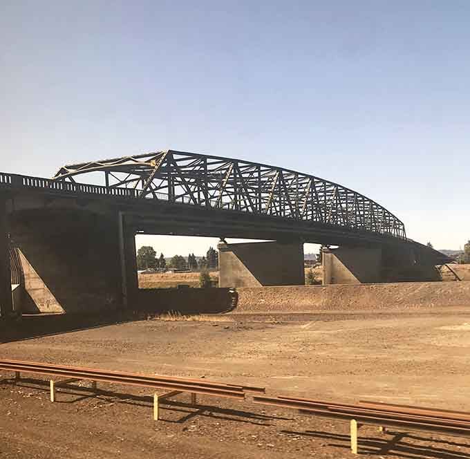 Steel arches span the landscape with industrial grace, connecting communities the way good infrastructure should but rarely does anymore.