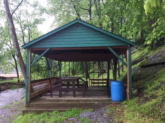 The outdoor pavilion offers a perfect spot to decompress after your underground adventure and process what you've seen.