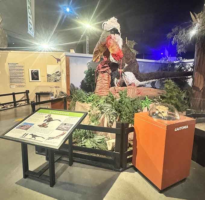 This Utahraptor display captures the moment before dinner, frozen in time for your viewing pleasure and educational enlightenment today.