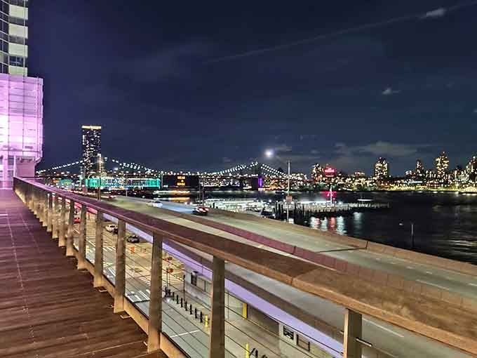 The park transforms at night into something magical, like someone flipped a switch on the entire city.