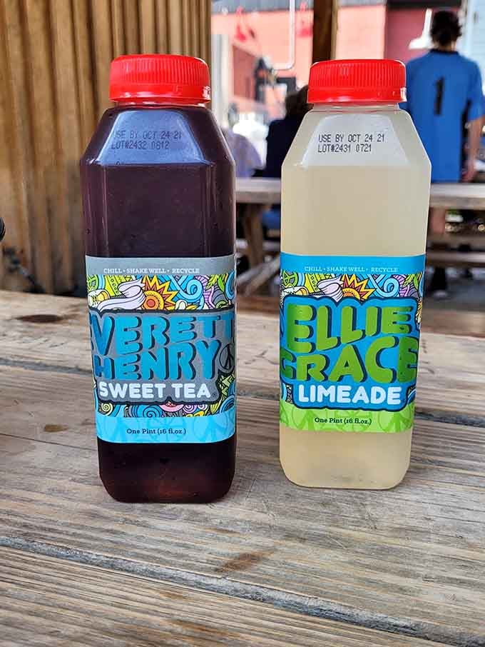 Reverend Henry's sweet tea and Billie Grace limeade: because barbecue demands proper liquid accompaniment always.
