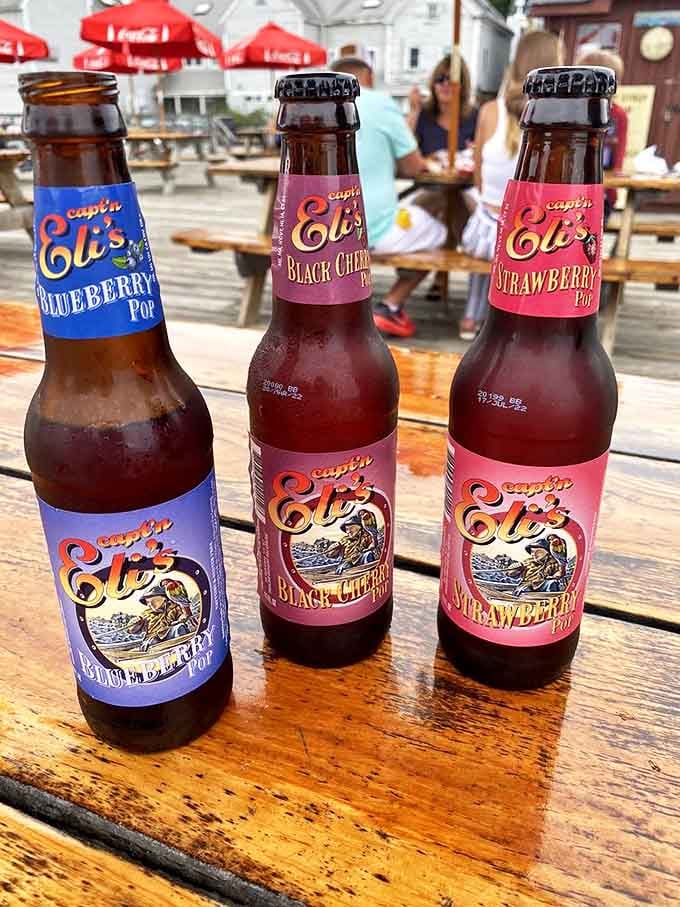 Local flavor in liquid form. Captain Eli's fruit sodas offer a taste of Maine beyond seafood&mdash;the perfect sweet counterpoint to all that savory goodness.
