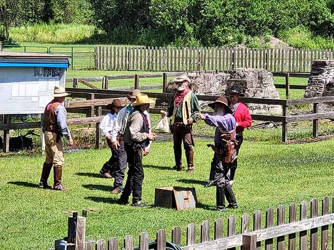 Period reenactors add authentic flavor to special events, proving that some folks really commit to their weekend hobbies with impressive dedication.