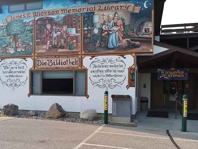 Even the library gets the Bavarian treatment with that delightful mural, because culture comes in many forms.