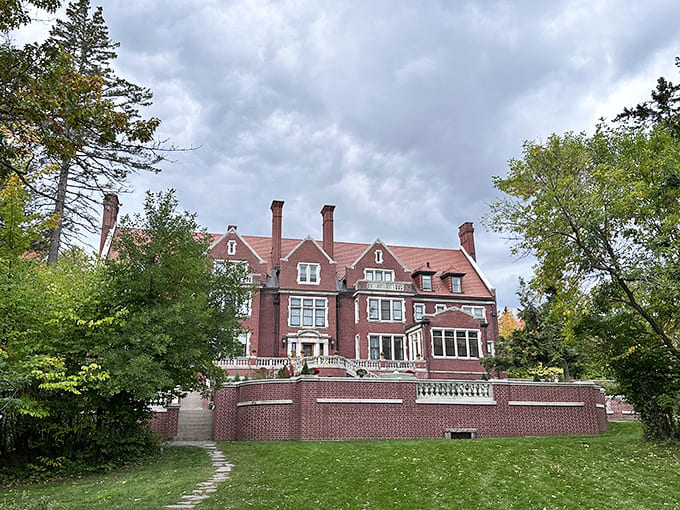 Approaching Glensheen through the trees reveals why this location became the crown jewel of Duluth's shoreline.