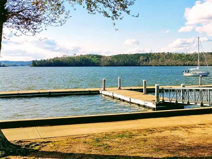 The dock beckons boaters and daydreamers alike, because sometimes the best fishing happens without a rod.