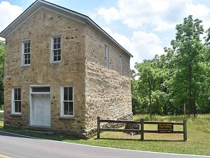 The old Ha Ha Tonka Post Office stands as a charming reminder of simpler times gone by.