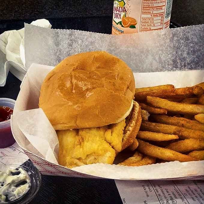 The haddock sandwich &ndash; architecture you can eat. Layers of flavor between bread that barely contains the goodness.
