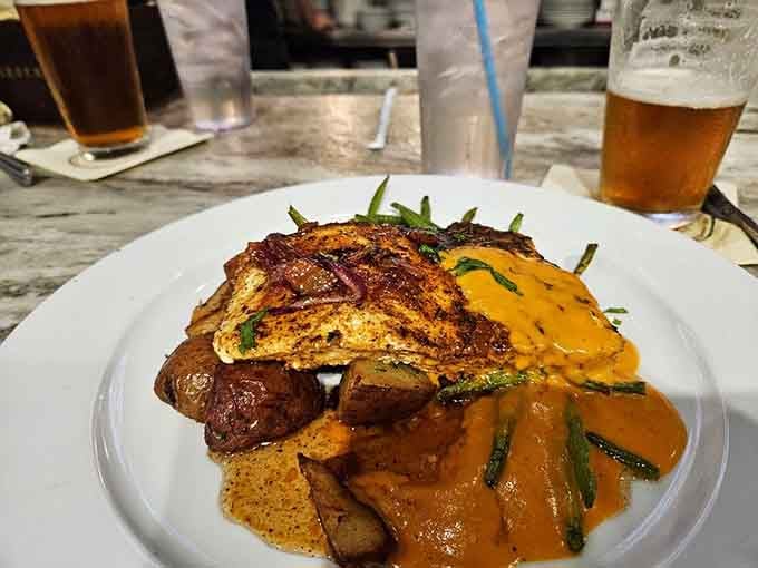 This isn't just fish&mdash;it's edible architecture. Layers of flavor stacked with the precision of a culinary Jenga master.