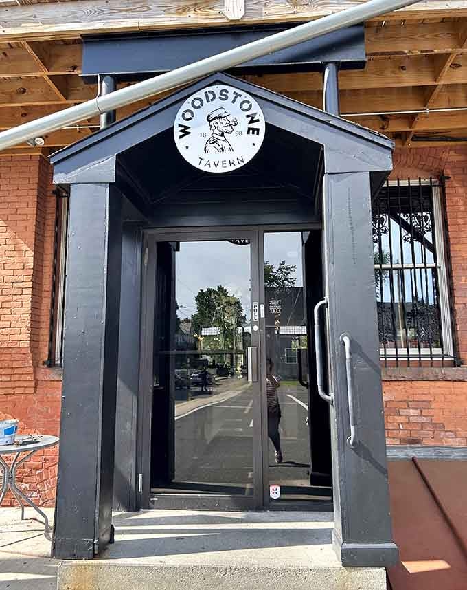 Woodstone Tavern's entrance promises good times and even better company inside those doors.