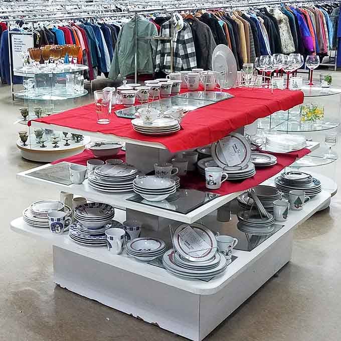 Dinnerware displays that could outfit your entire Thanksgiving dinner without requiring a small loan from the bank.