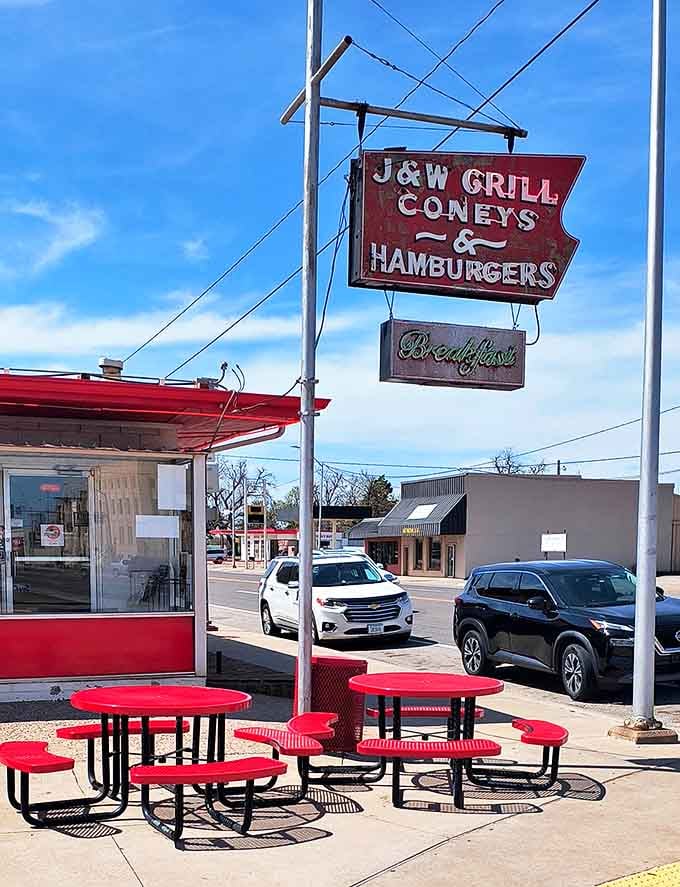 J&W Grill's iconic sign promises no-frills deliciousness that's stood the test of time, serving up burgers that make fancy food trends seem unnecessary.