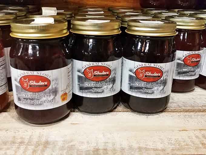 Jars of strawberry goodness to take home. When the meal is over, these preserves let you bring a taste of Shuler's magic to your own kitchen.